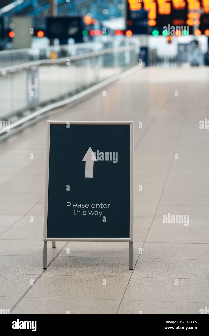 Please enter this way sign at Waterloo station in London Stock Photo ...