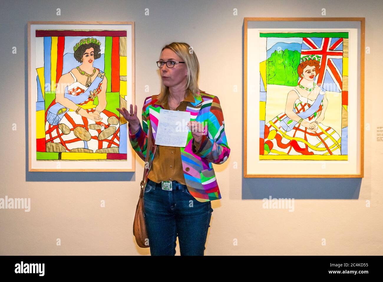 Angela Berg giving a speech in front of The Royals in Neuss, Germany ...
