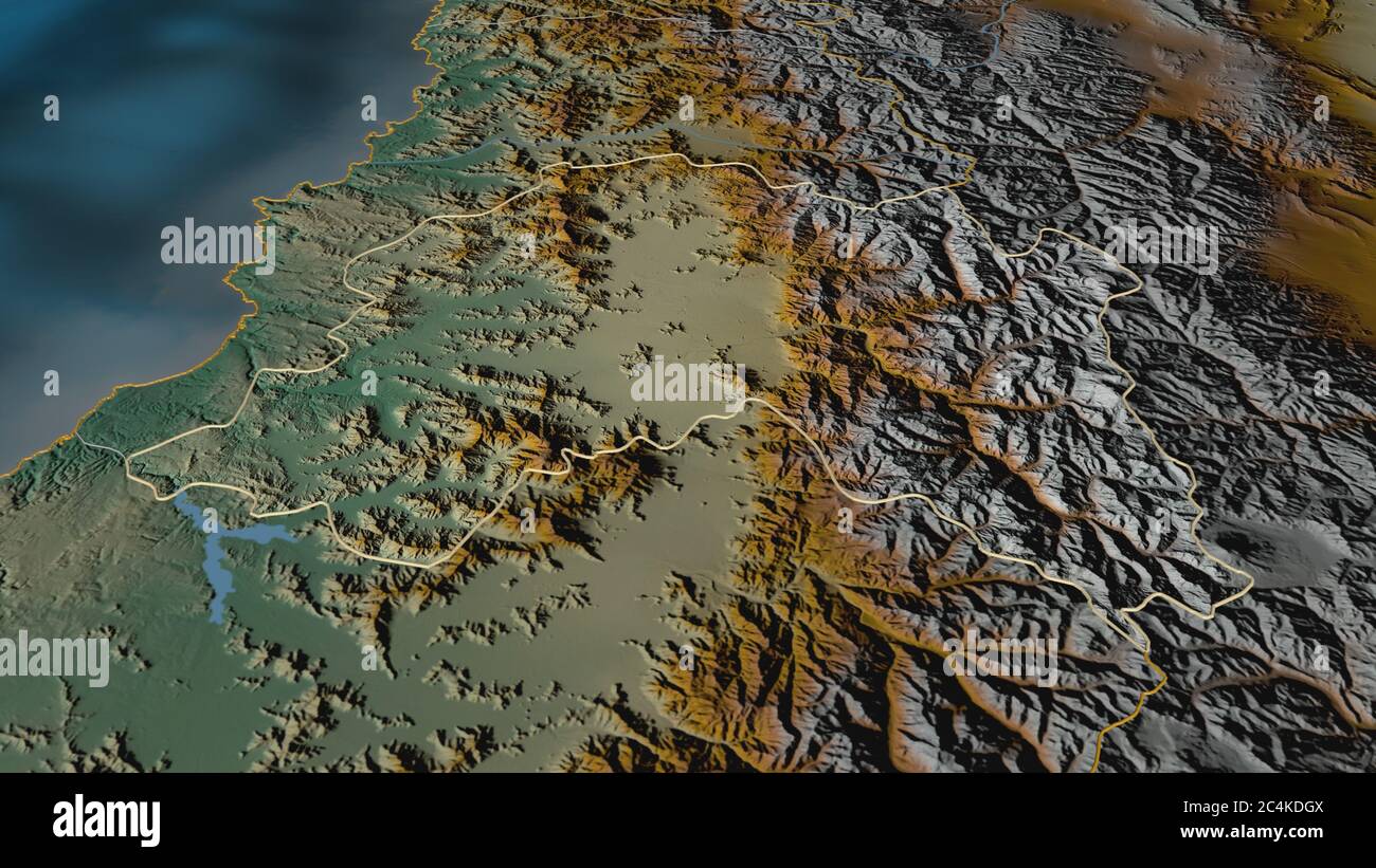 Zoom in on Región Metropolitana de Santiago (region of Chile) outlined ...