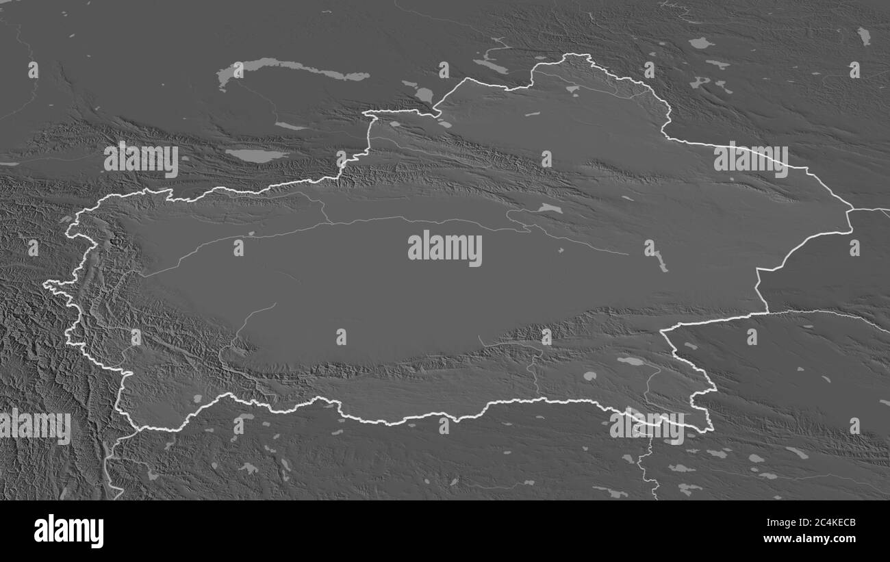 Zoom in on Xinjiang Uygur (autonomous region of China) outlined ...