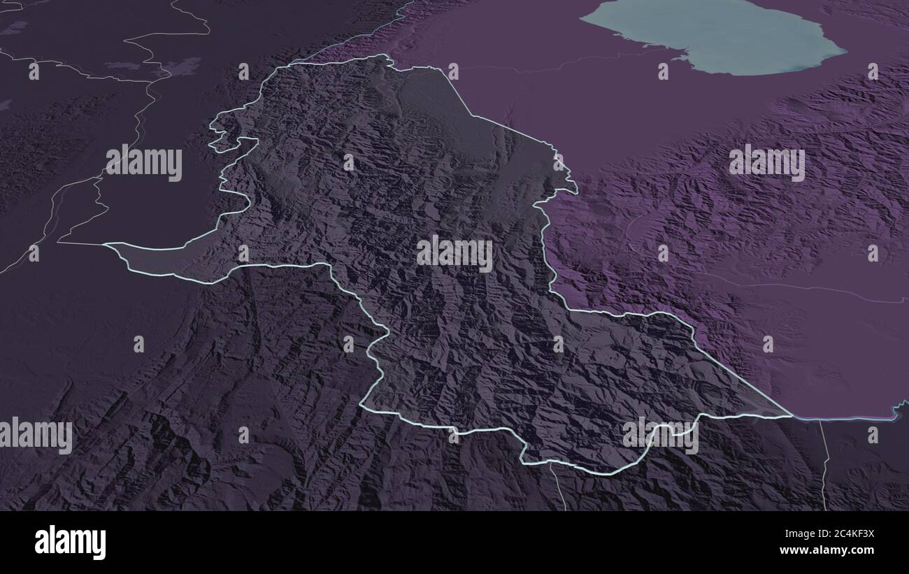 Zoom in on Norte de Santander (department of Colombia) outlined ...