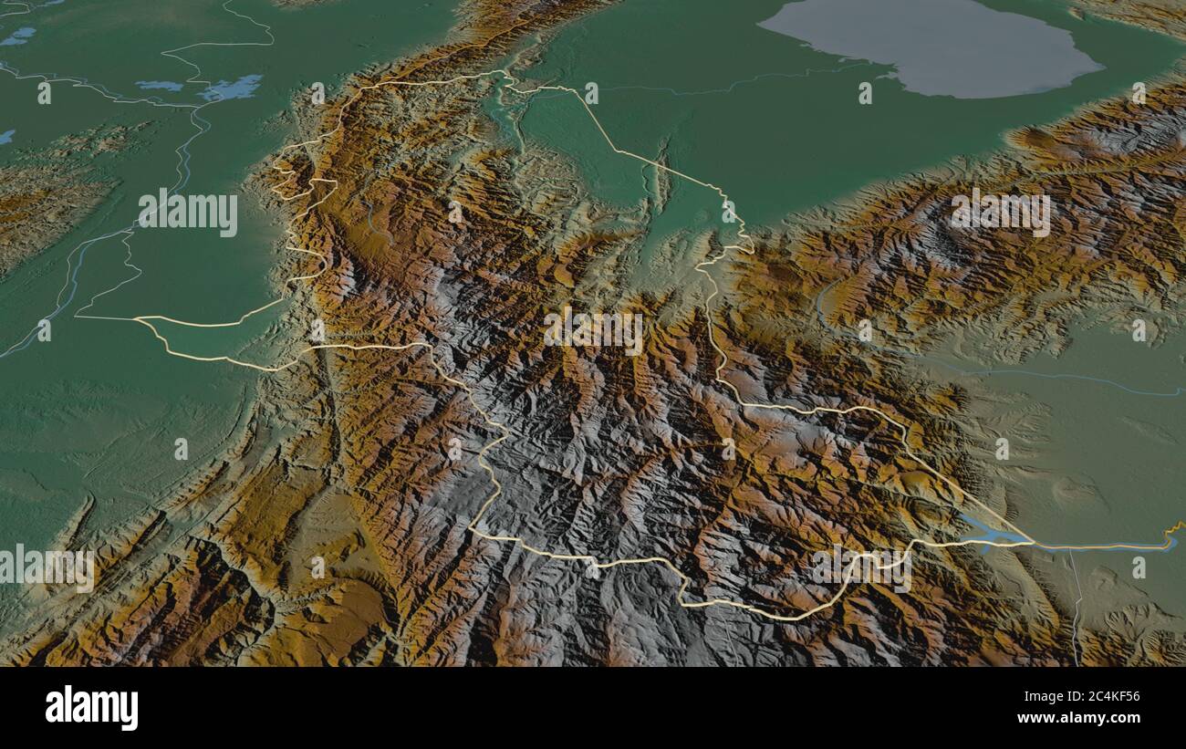Zoom in on Norte de Santander (department of Colombia) outlined ...