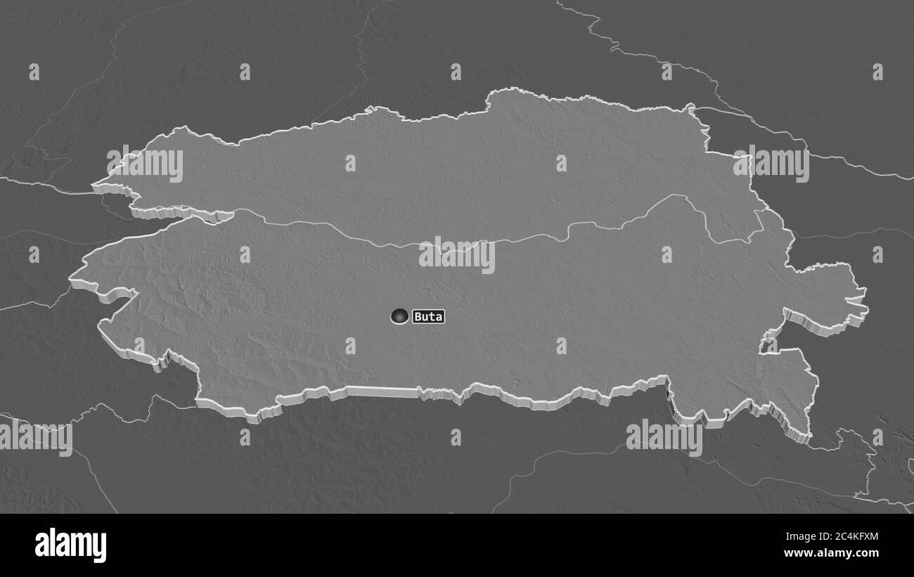 Zoom in on Bas-Uele (province of Democratic Republic of the Congo ...