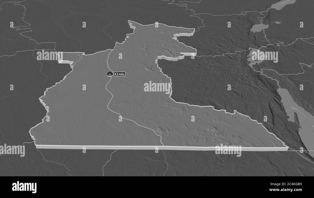 Zoom in on Maniema (province of Democratic Republic of the Congo ...