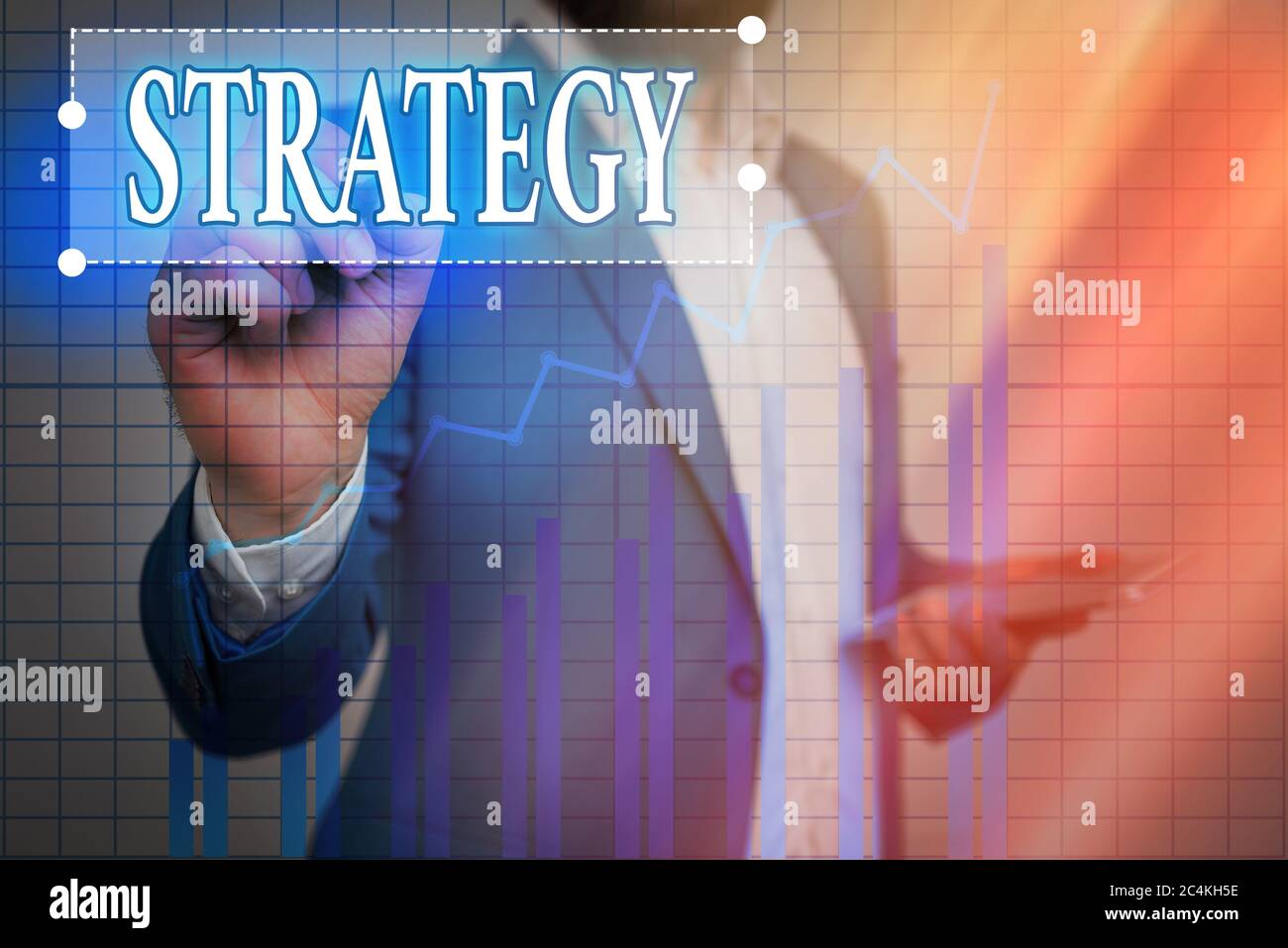 Text sign showing Strategy. Business photo showcasing action plan or ...