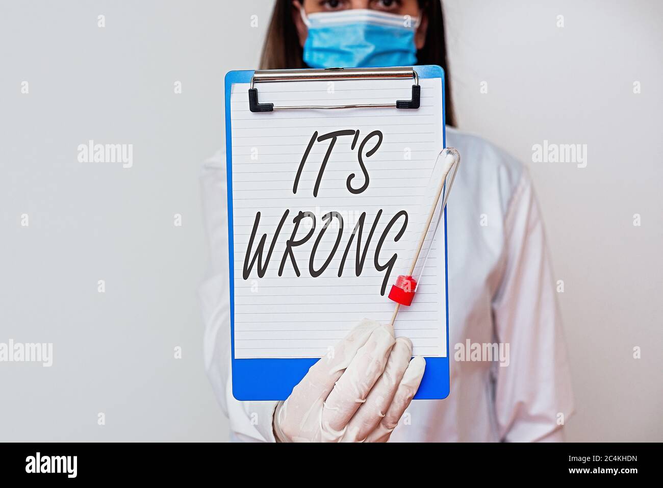 Handwriting text Its Wrong. Conceptual photo the reaction of the wrong ...