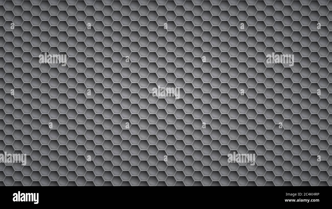 Abstract metal background with hexagonal holes in gray colors Stock ...