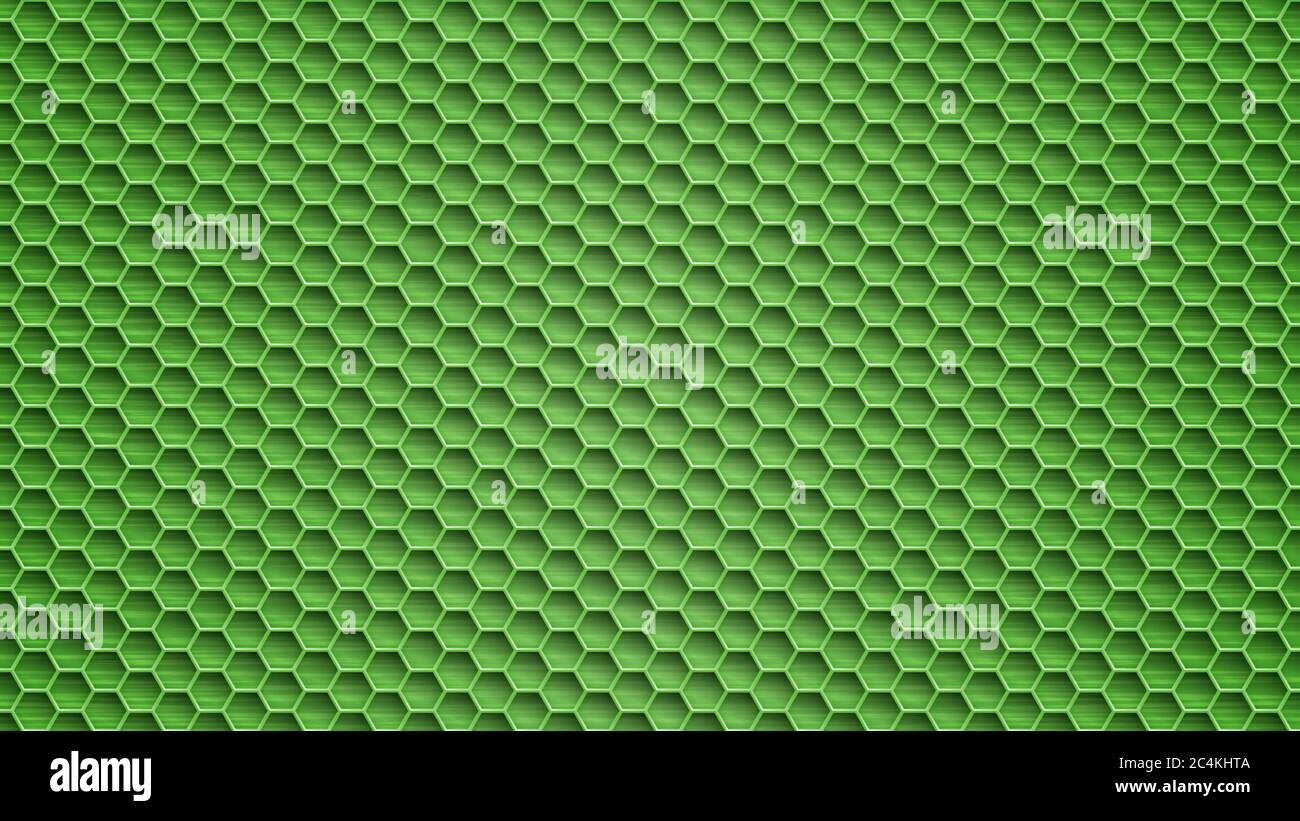 Abstract metal background with hexagonal holes in green colors Stock ...