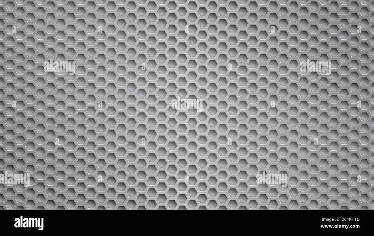 Abstract metal background with hexagonal holes in gray colors Stock ...