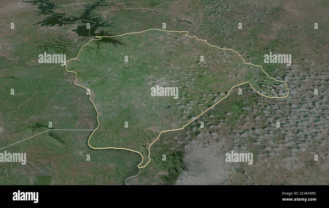 Zoom in on Yamoussoukro (autonomous district of Côte d'Ivoire) outlined ...