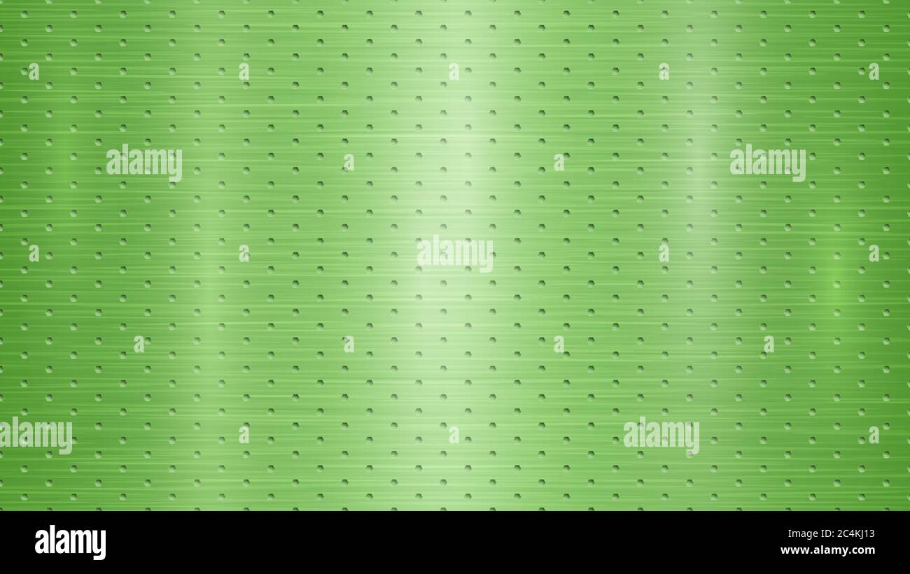 Abstract metal background with hexagonal holes in green colors Stock ...
