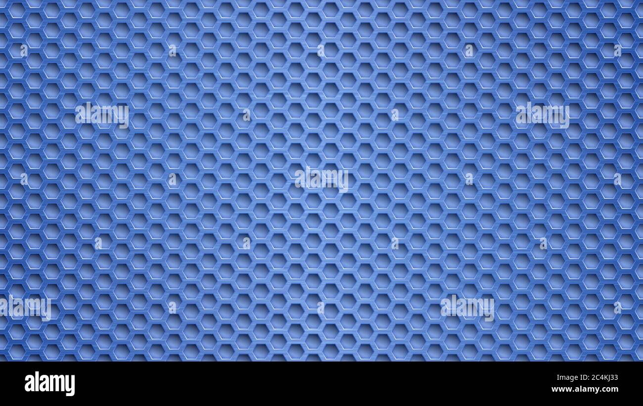 Abstract metal background with hexagonal holes in blue colors Stock ...