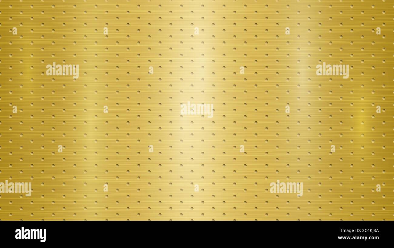 Abstract metal background with hexagonal holes in yellow colors Stock ...