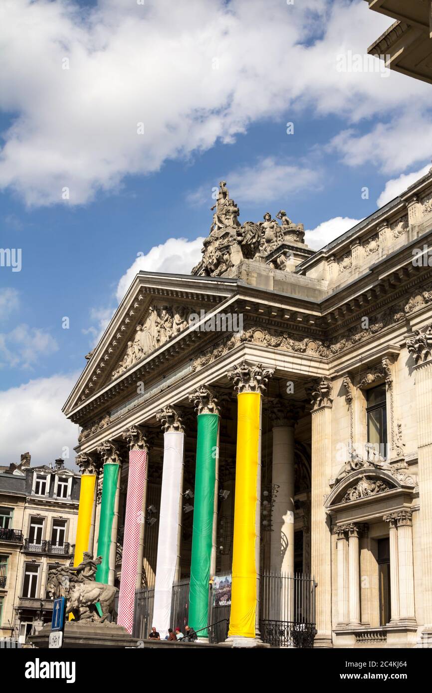 BRUSSELS, BELGIUM - 2019 - View at the Building of Bourse in Brussels ...