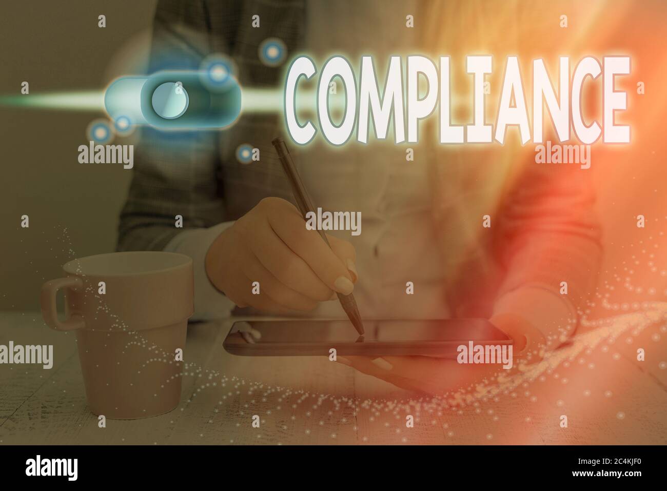 Writing note showing Compliance. Business concept for the action or ...