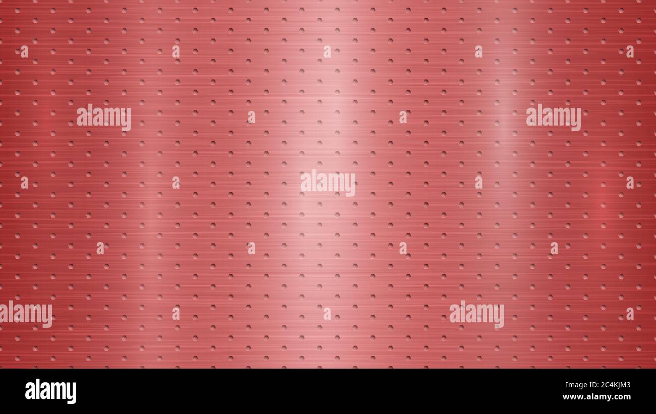 Abstract metal background with hexagonal holes in red colors Stock ...