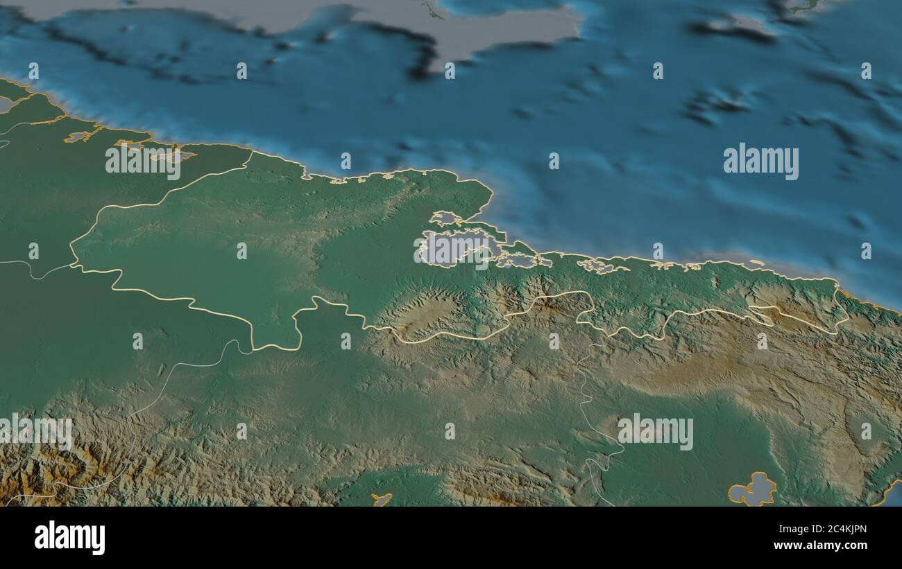 Cuba relief map border hi-res stock photography and images - Alamy