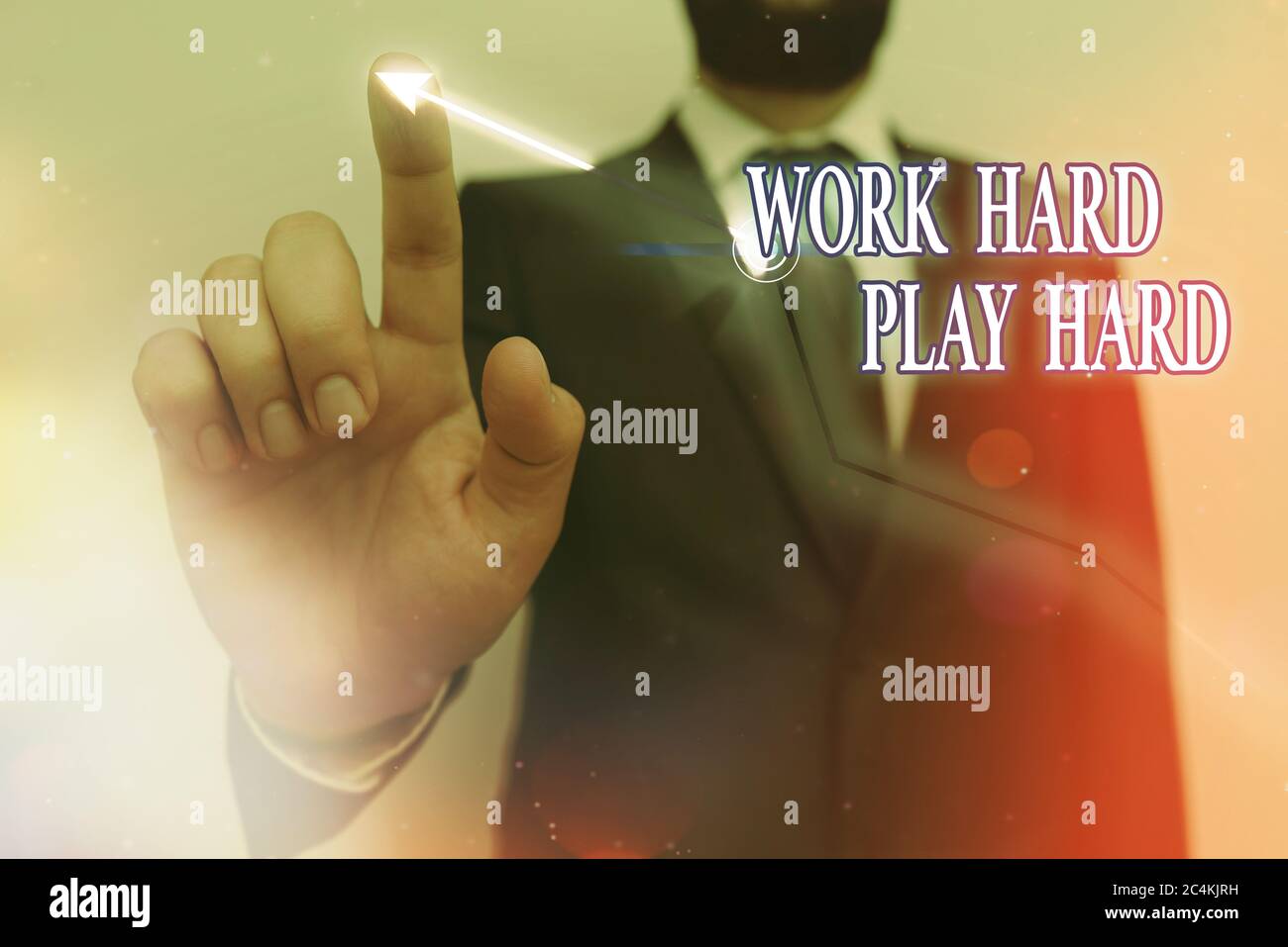 Text sign showing Work Hard Play Hard. Business photo text diligent in ...