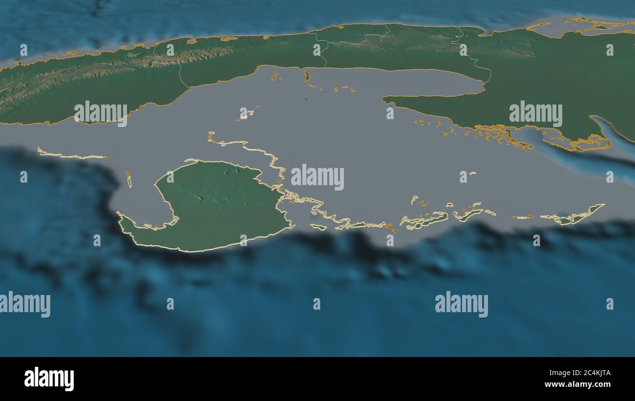 Cuba relief map border hi-res stock photography and images - Alamy