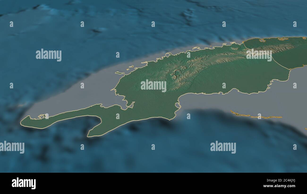 Cuba relief map border hi-res stock photography and images - Alamy