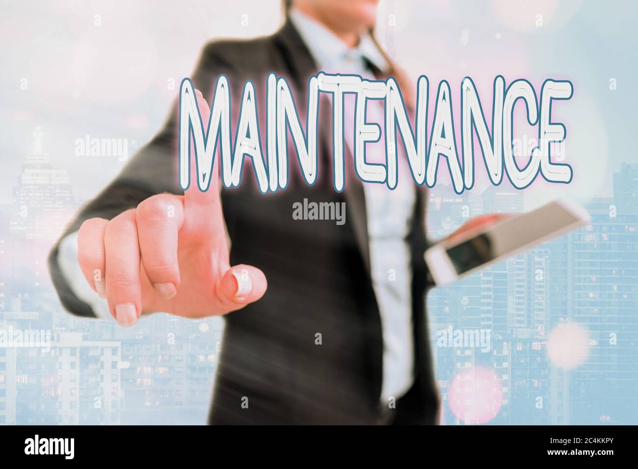 Writing note showing Maintenance. Business concept for method of ...