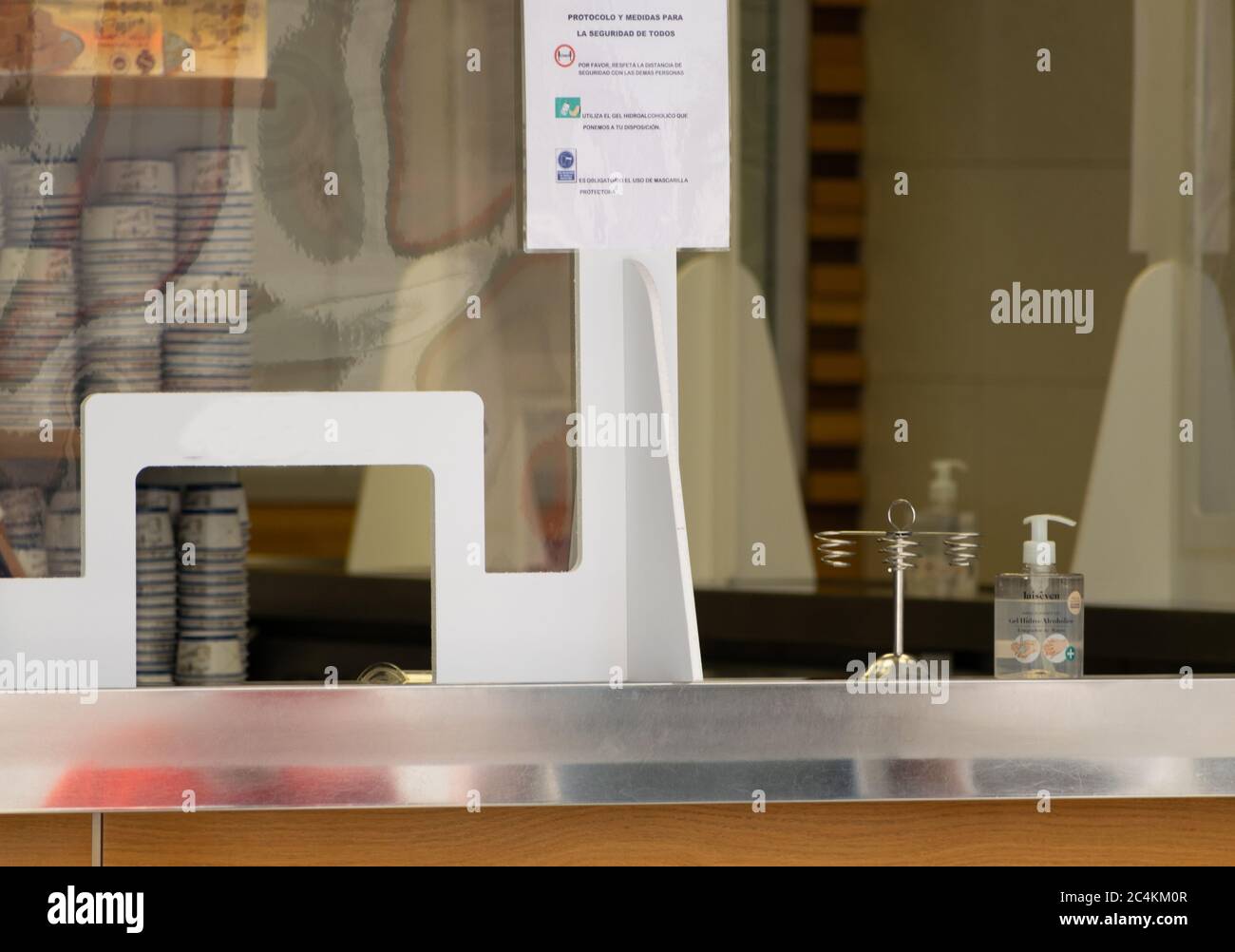 MALAGA, SPAIN - Jun 02, 2020: The new normal life in Spain. Everyday ...