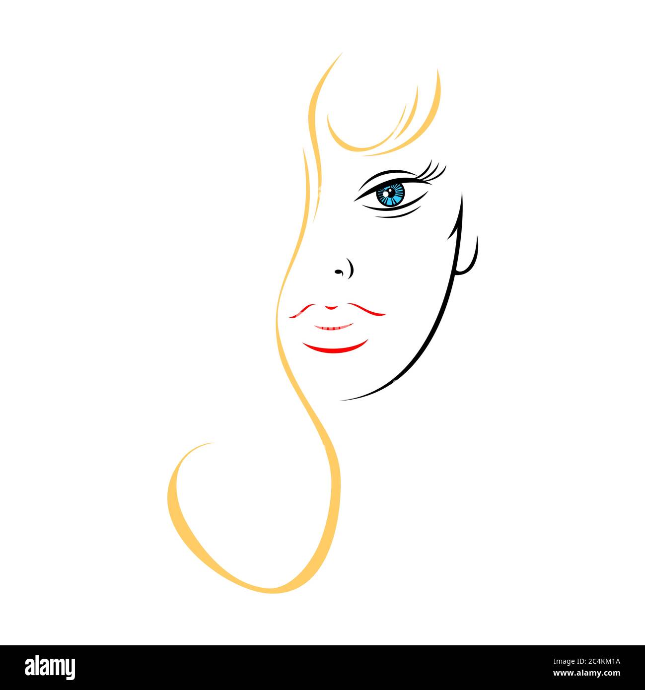 Line drawing golden woman Stock Vector Images - Alamy