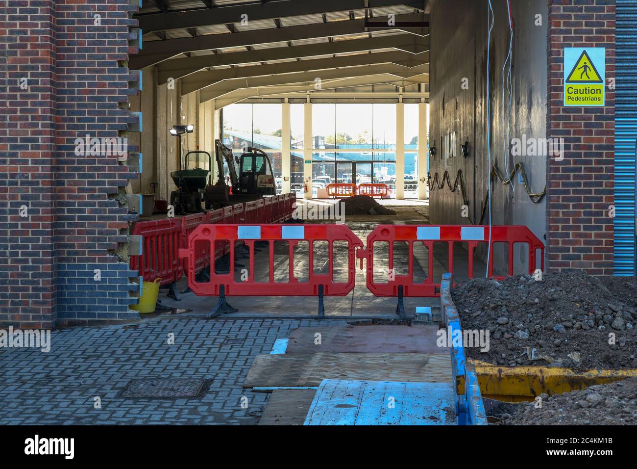 shop refit store refit renovation construction with scaffolding tower ...