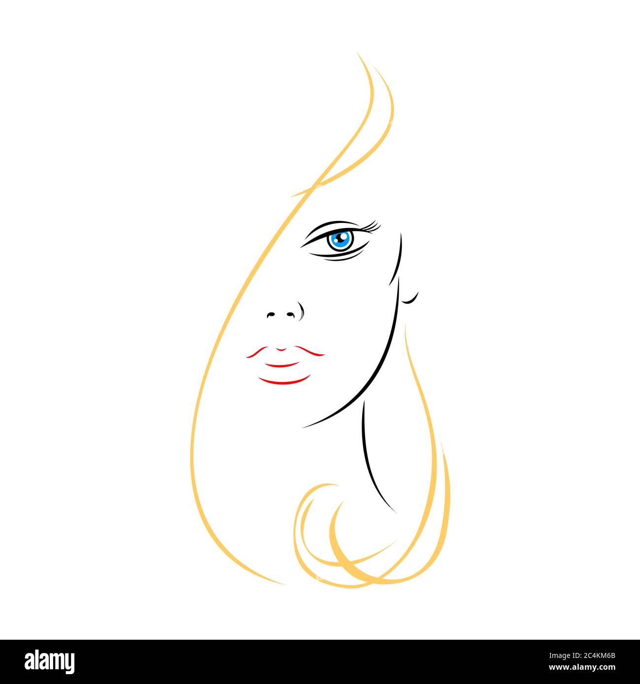 Half girl face with makeup Cut Out Stock Images & Pictures - Alamy