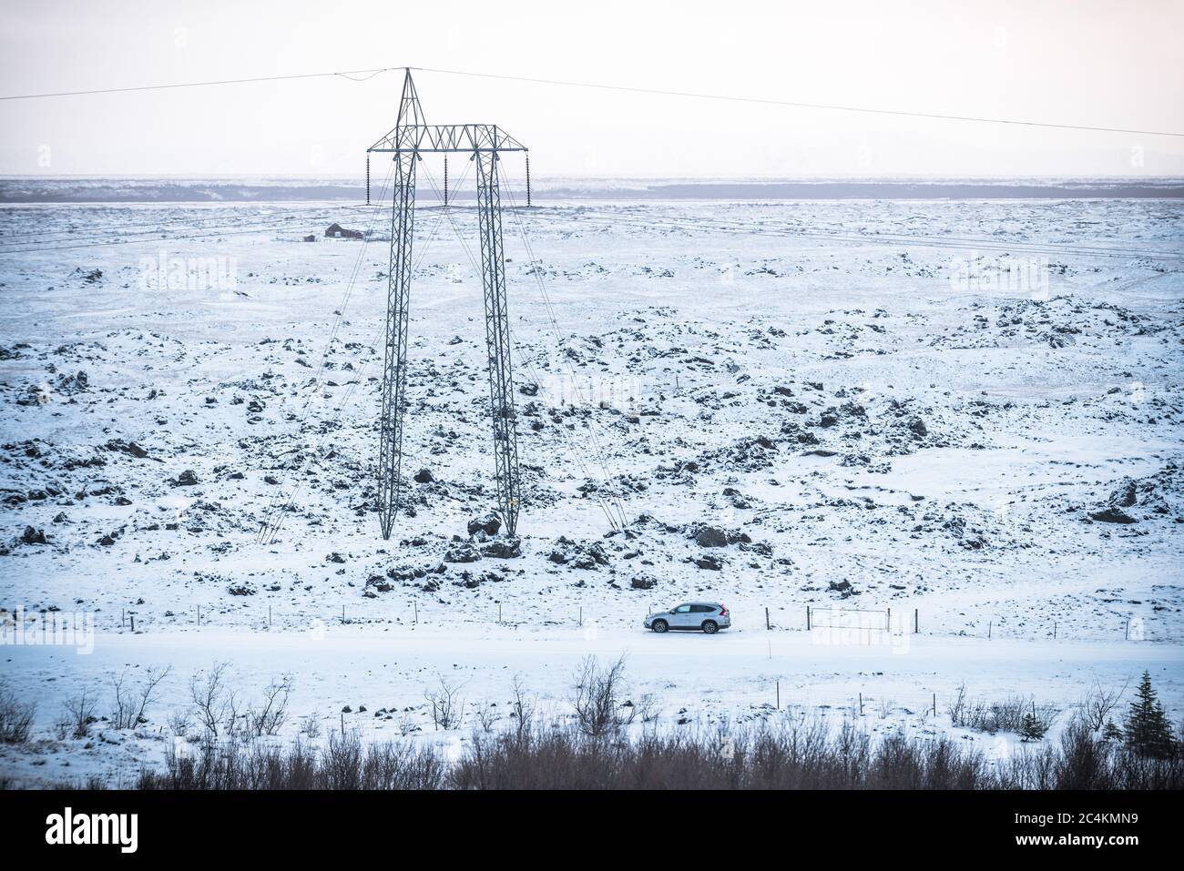 high voltage pylon in Iceland / Island, scandinavia Stock Photo - Alamy