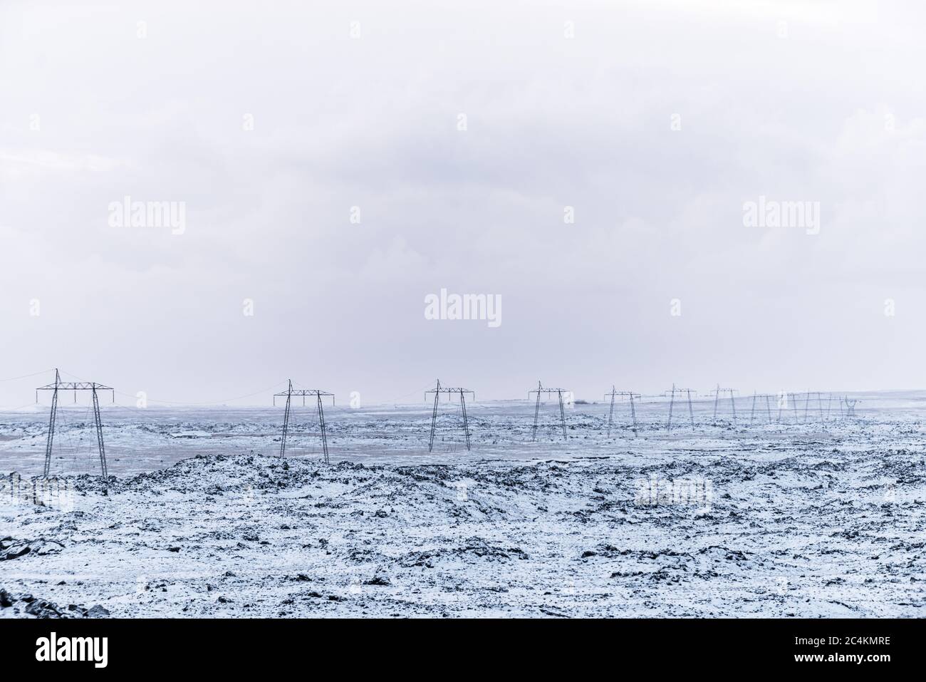 high voltage pylon in Iceland / Island, scandinavia Stock Photo - Alamy