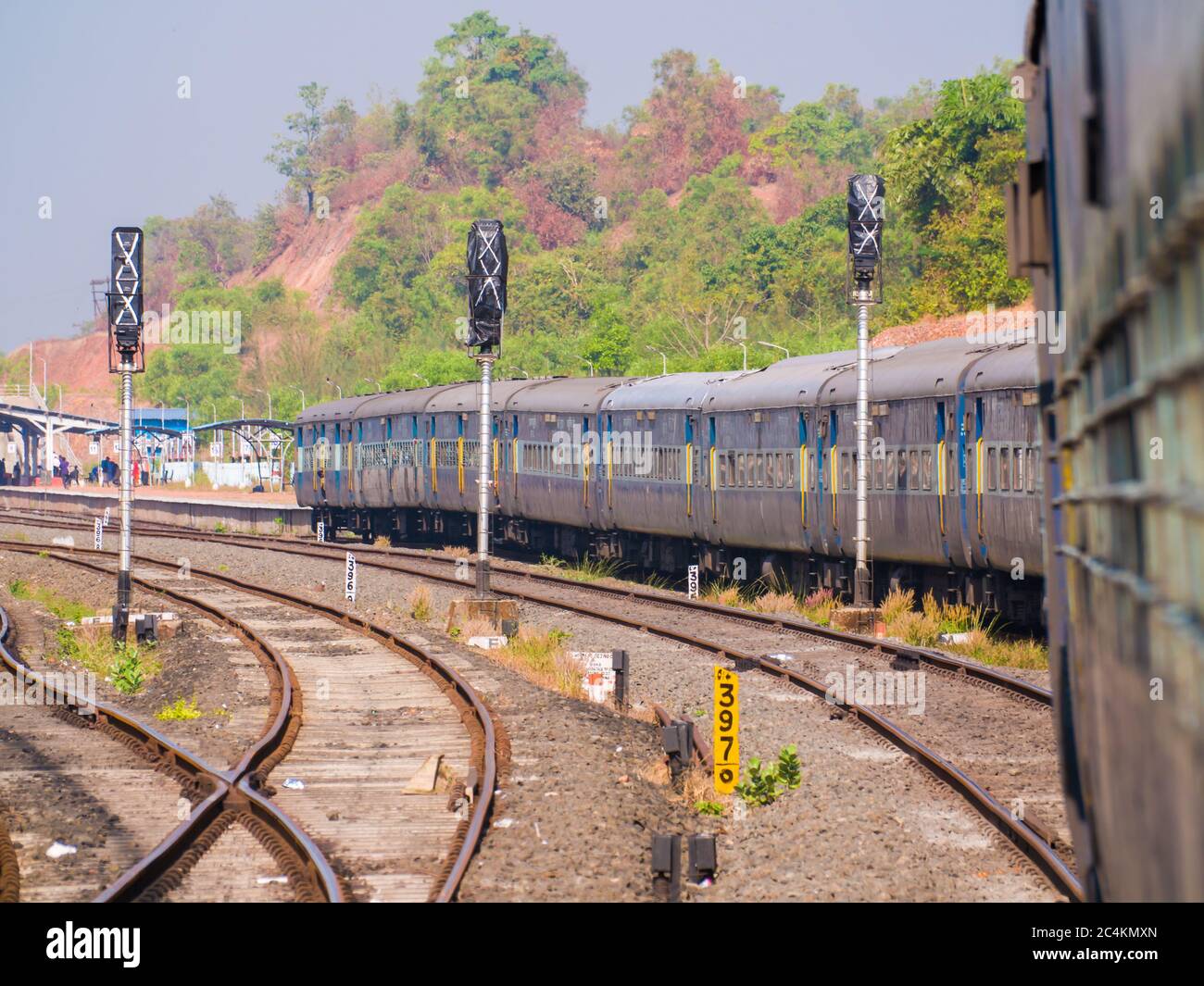 A traditional train carriage in India in transit Stock Photo - Alamy