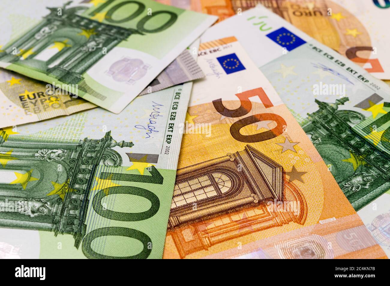 Pile of euro banknotes on white background. Euro money, closeup euro ...