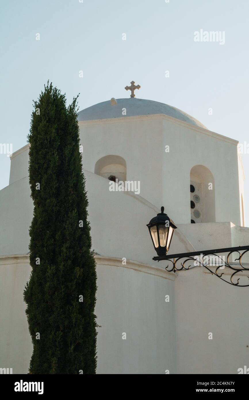 A white church in Milos, Greece Stock Photo - Alamy