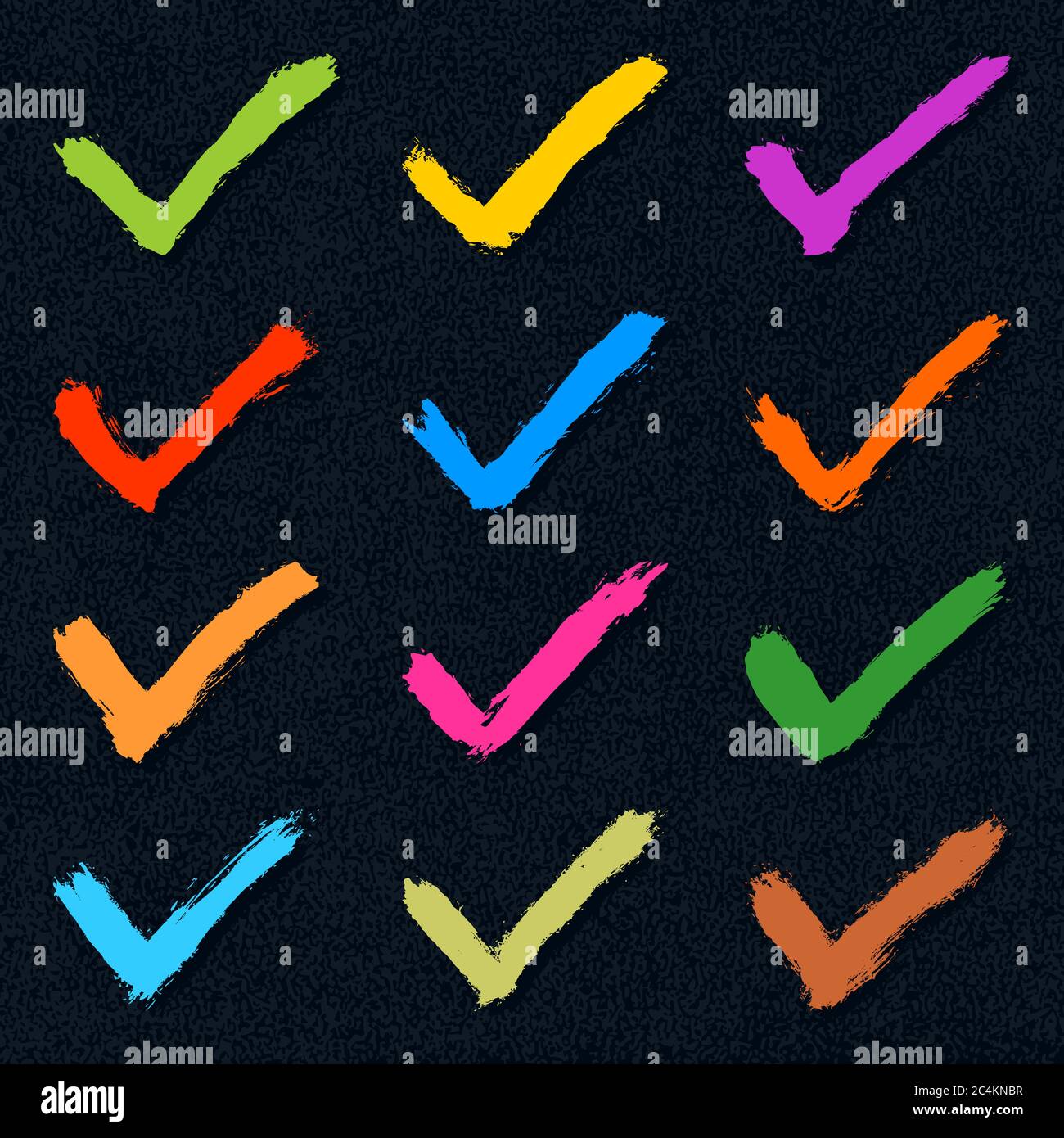 Set of check mark hand drawn signs. Collection of checkmark symbols. Kit of accept icons. Verify ...