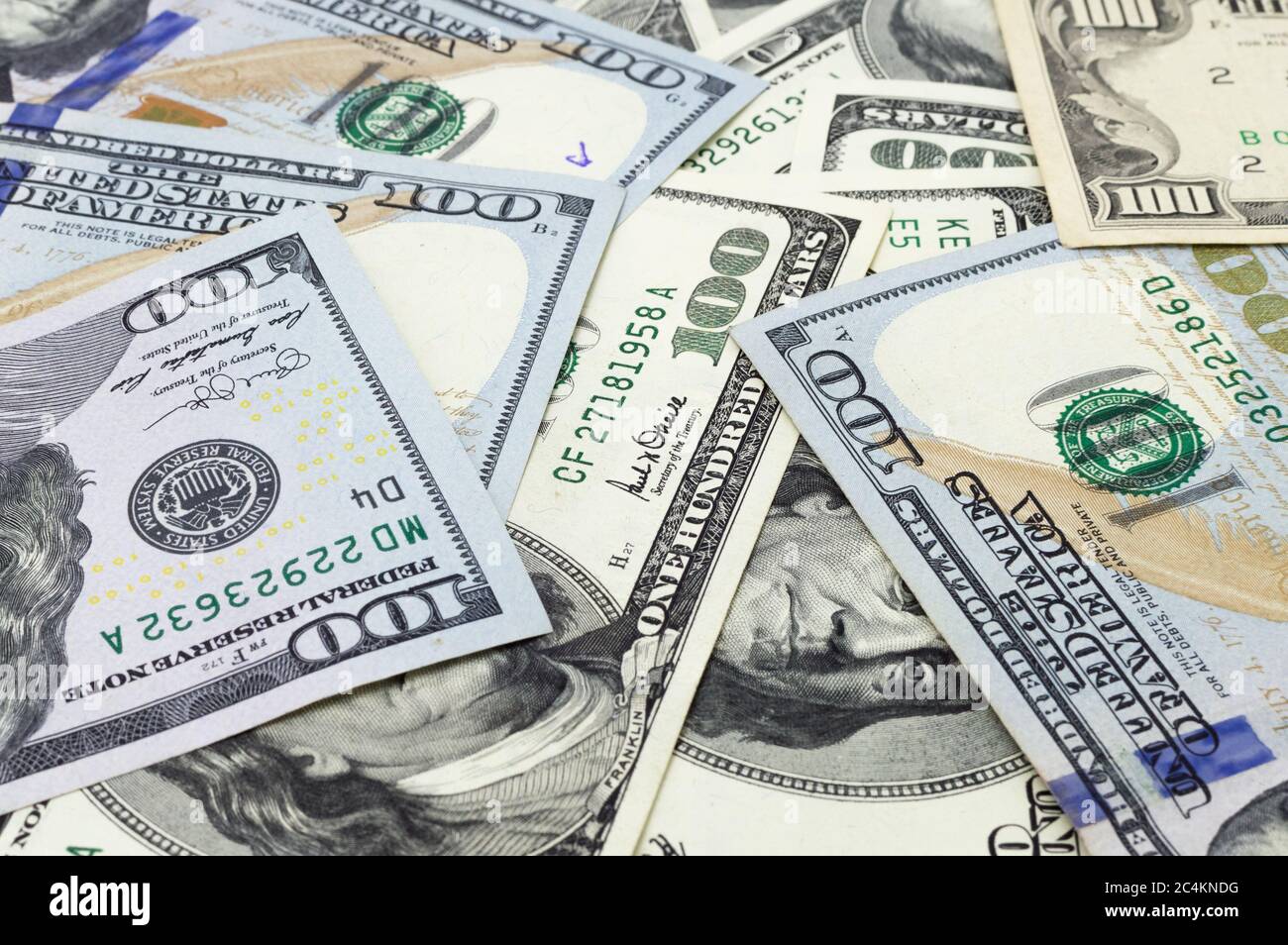 Pile of dollar banknotes on white background. Dollar money, closeup ...