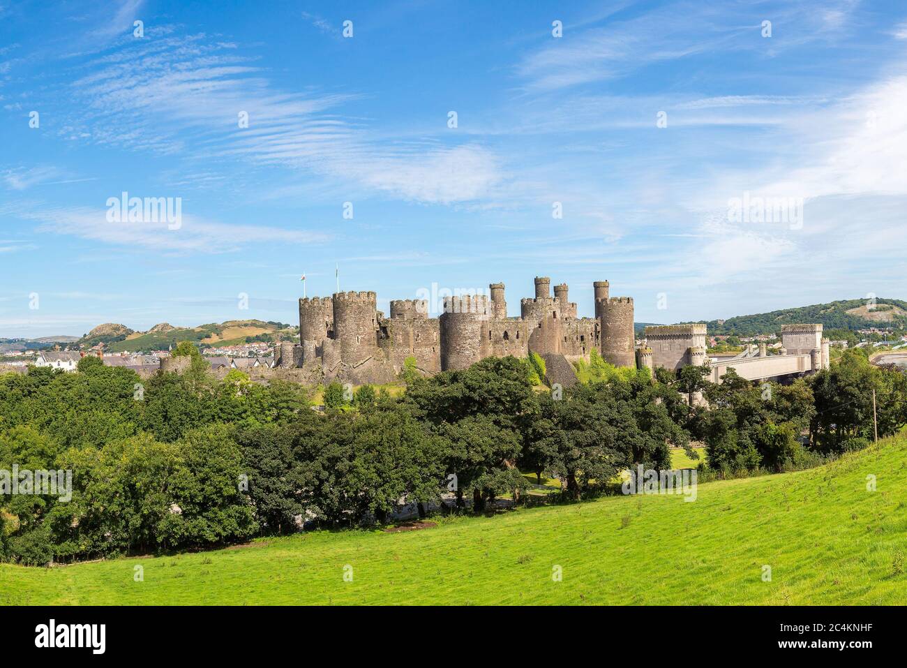 Conwy castle aerial hi-res stock photography and images - Alamy