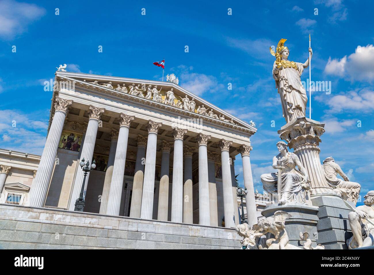 Austrian Parliament in Vienna, Austria in a beautiful summer day Stock ...