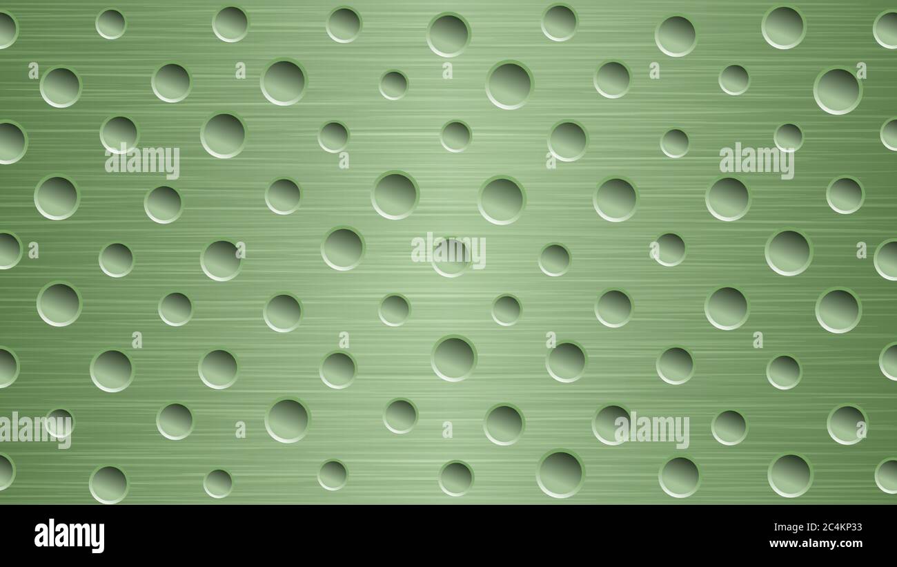 Abstract metal background with holes in light green colors Stock Vector ...
