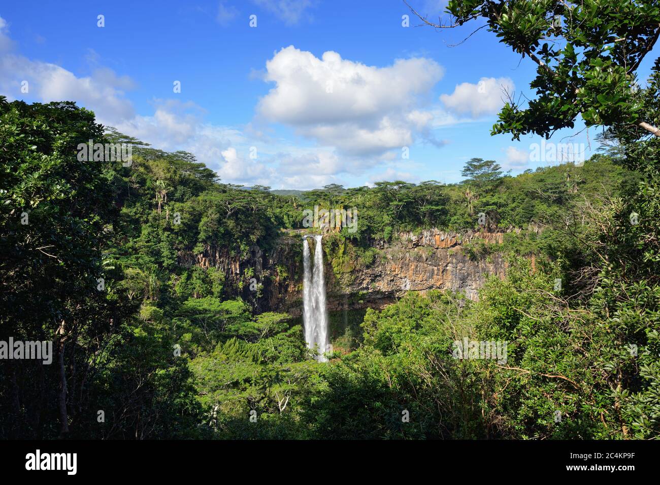 Scenic Chamarel falls in jungle of Mauritius island Stock Photo - Alamy