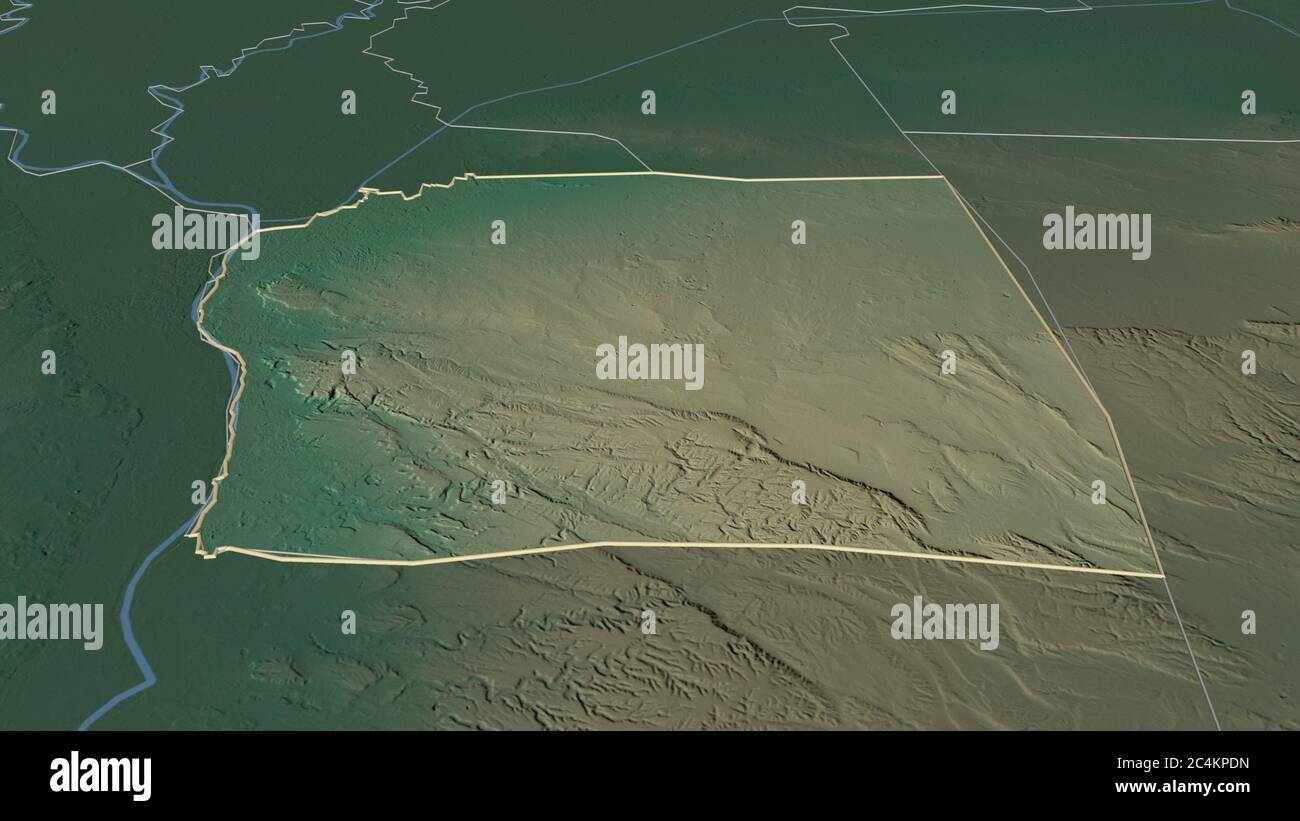 Zoom in on Al Qahirah (governorate of Egypt) outlined. Oblique ...