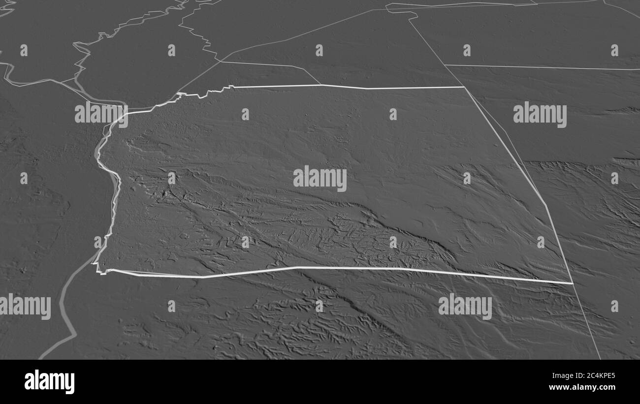 Zoom in on Al Qahirah (governorate of Egypt) outlined. Oblique ...