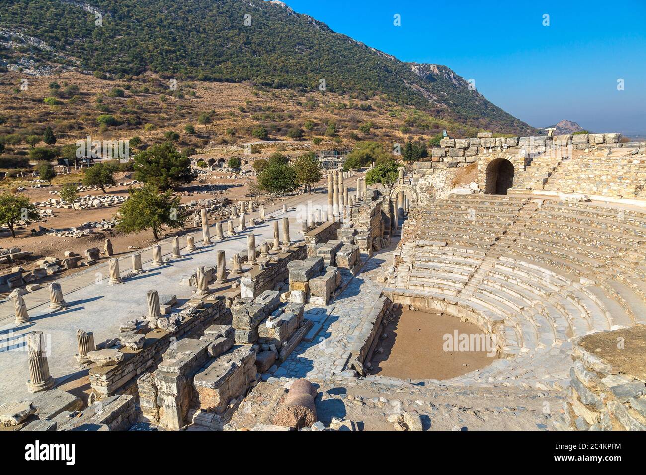 Ruins of the ancient city Ephesus, the ancient Greek city in Turkey, in ...