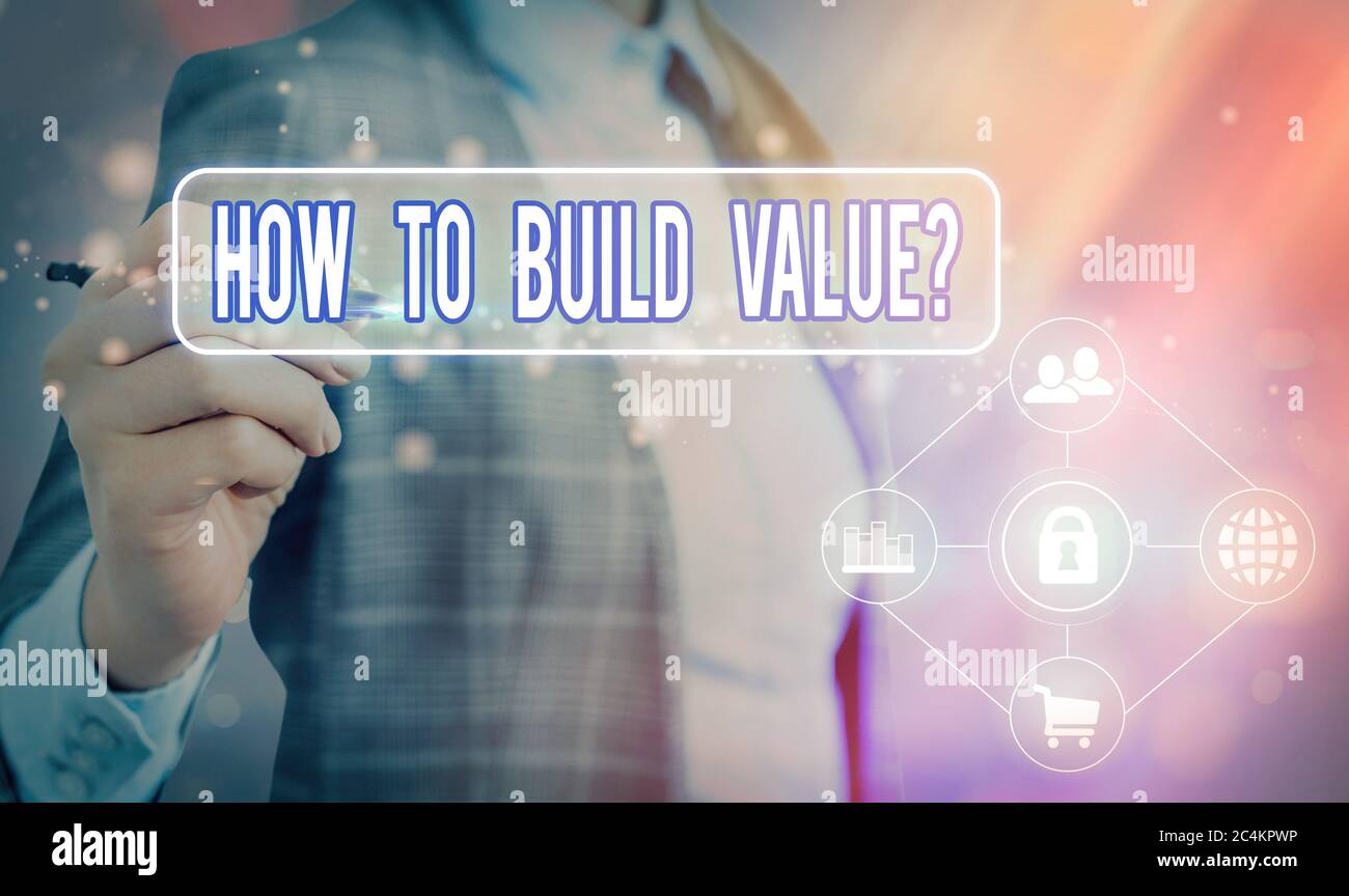 Text sign showing How To Build Value Question. Business photo text ...