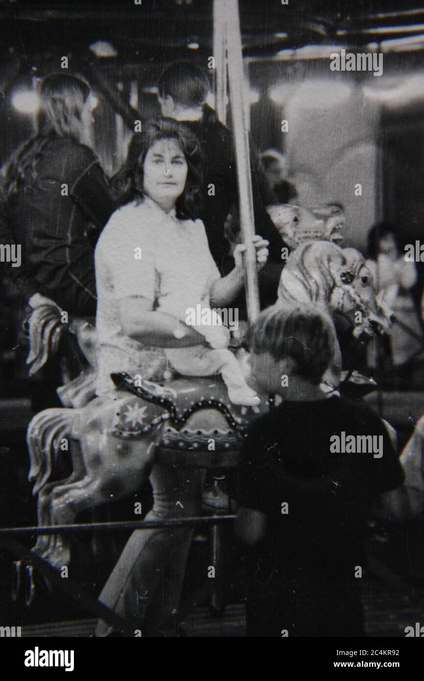 Fine 70s vintage black and white lifestyle photography of a mother ...