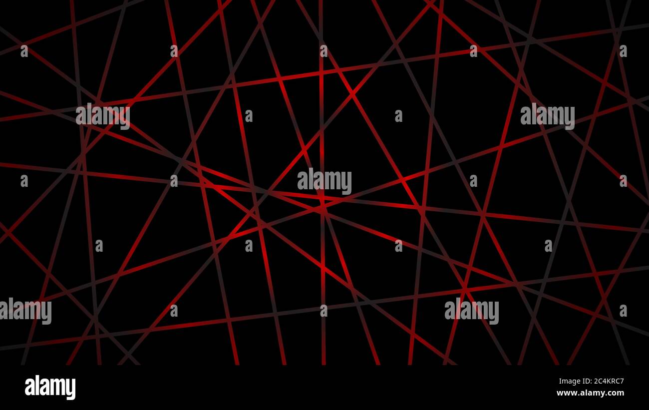 Abstract Dark Background Of Intersecting Lines In Red Colors Stock
