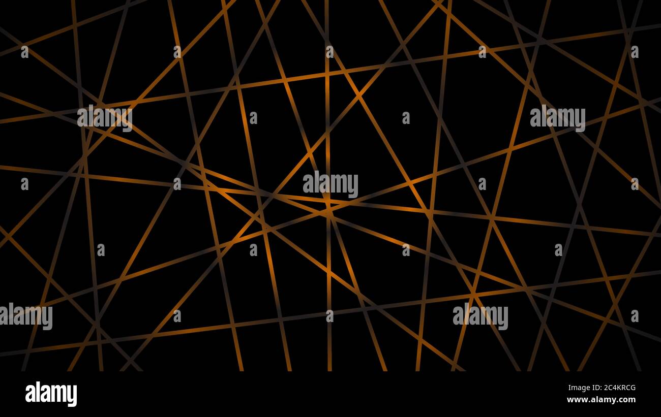 Abstract dark background of intersecting lines in yellow colors Stock ...
