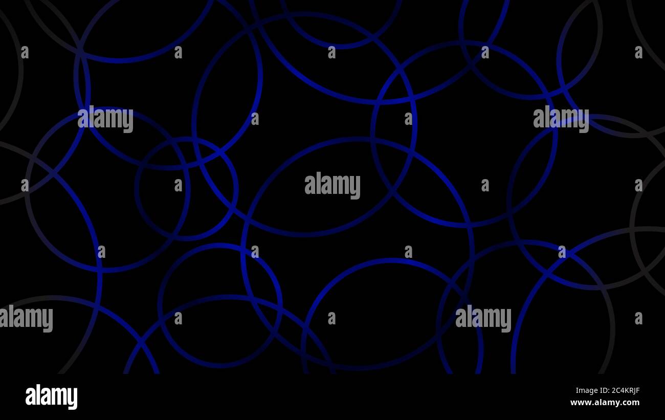 Abstract dark background of intersecting circles in blue colors Stock Vector Image & Art - Alamy