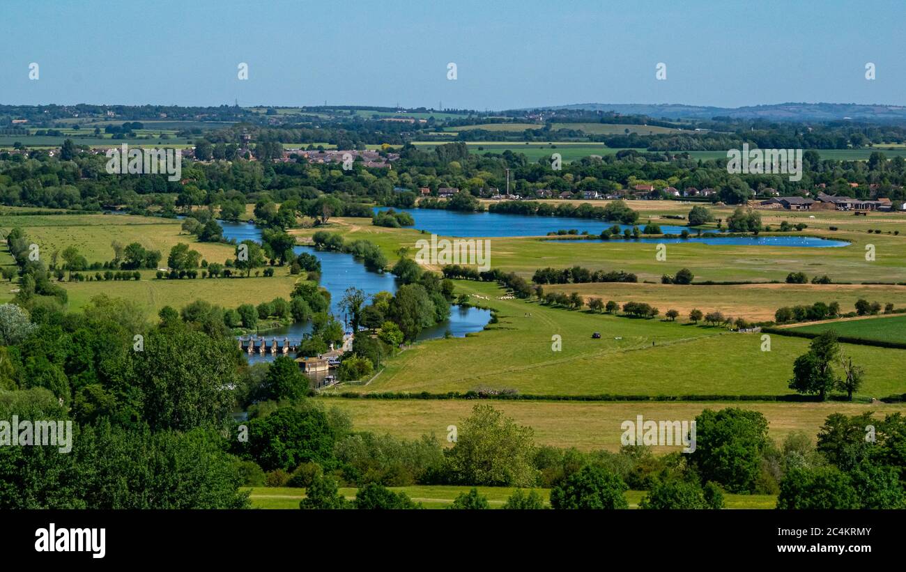 Wide angle shot of a large landscape full of trees and water in ...