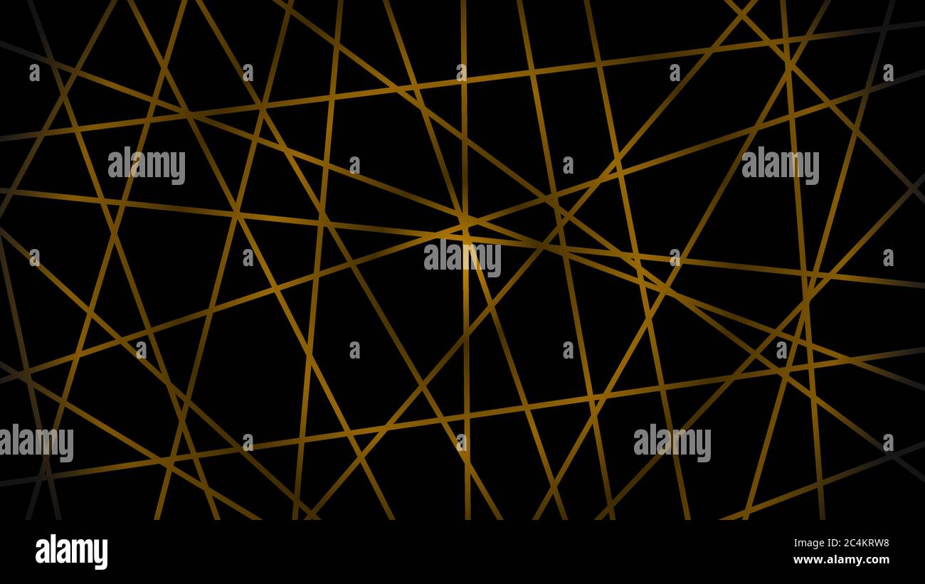 Abstract dark background of intersecting lines in yellow colors Stock ...